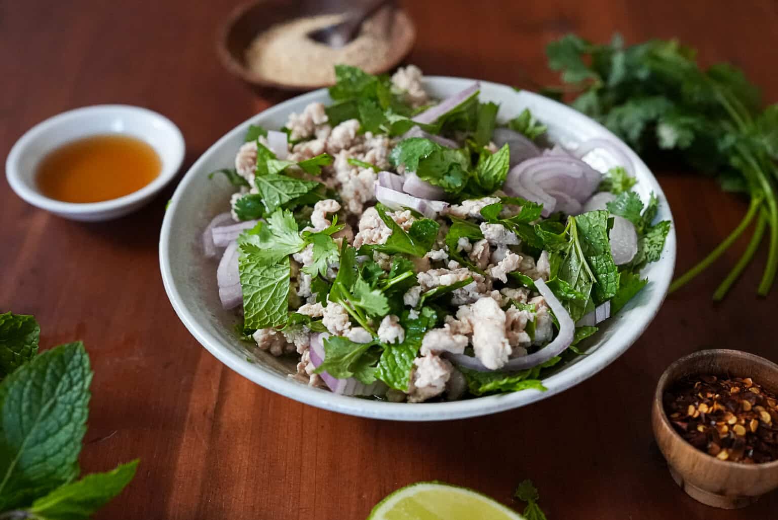 Thai Chicken Salad | Larb Gai | ลาบไก่ - Rachel Cooks Thai