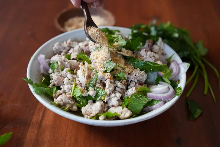Thai Chicken Salad | Larb Gai | ลาบไก่ - Rachel Cooks Thai