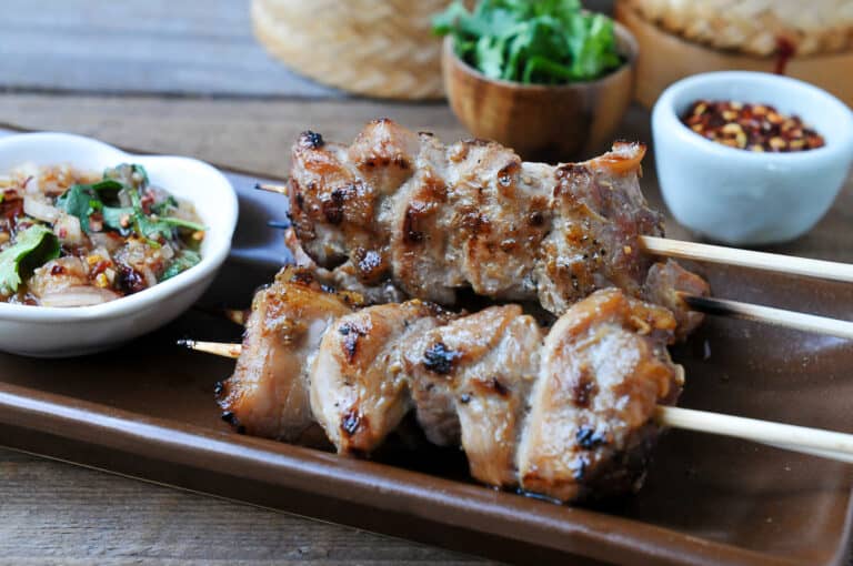 Moo Ping (Thai Grilled Pork Skewers) - Rachel Cooks Thai