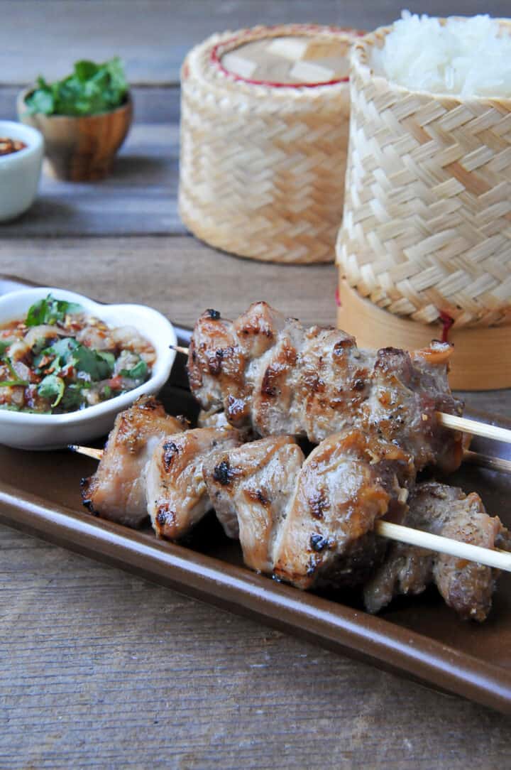 Moo Ping (Thai Grilled Pork Skewers) - Rachel Cooks Thai