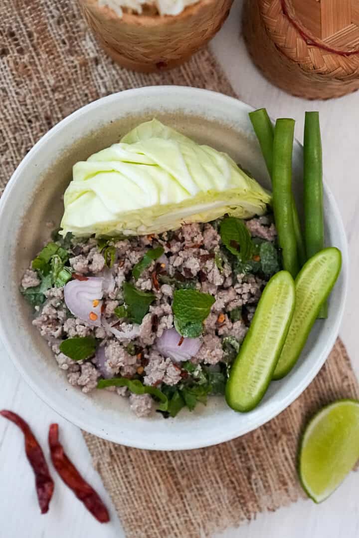 Thai Pork Salad | Larb Moo | ลาบหมู - Rachel Cooks Thai