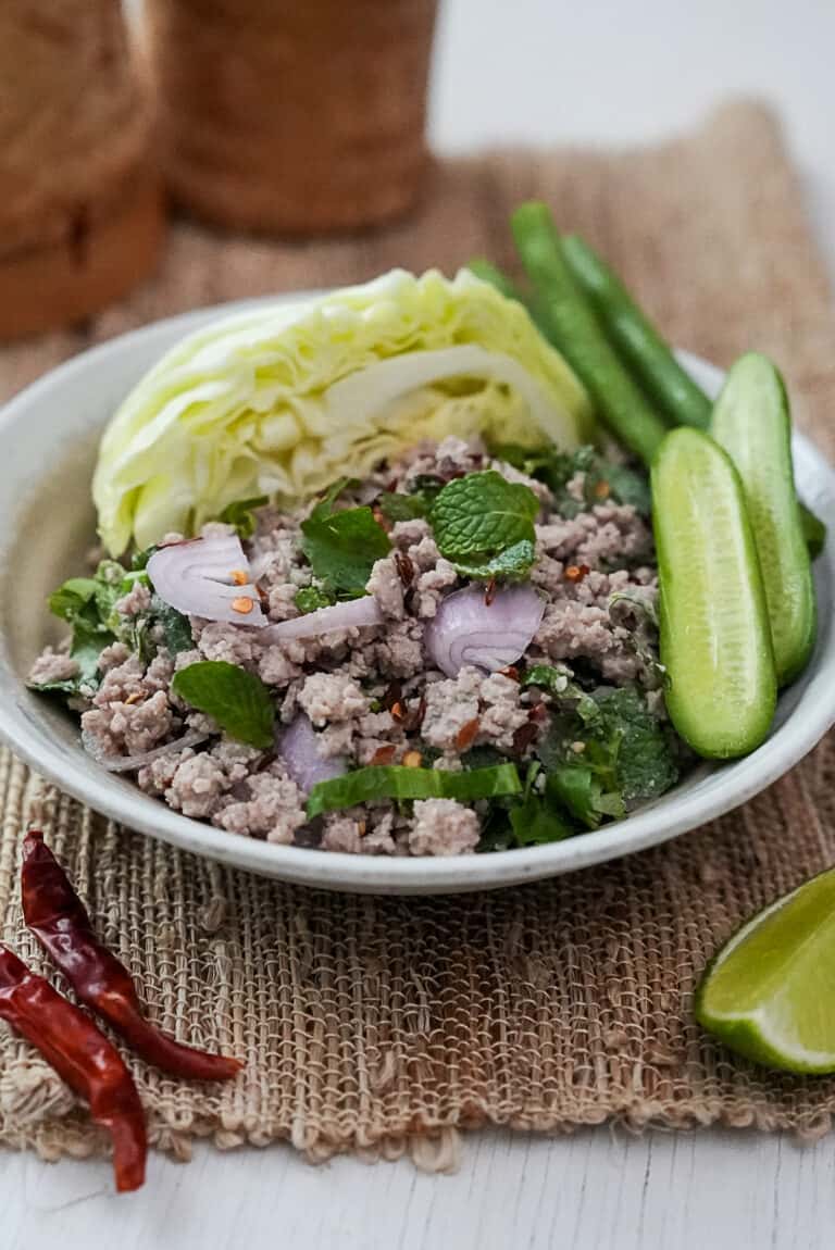 Thai Pork Salad | Larb Moo | ลาบหมู - Rachel Cooks Thai