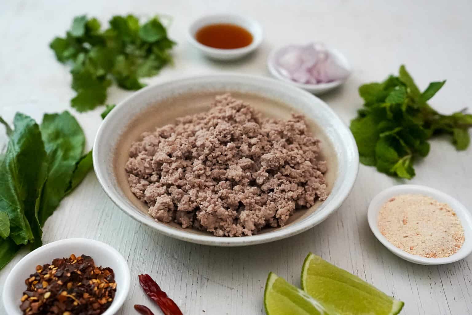 Thai Pork Salad | Larb Moo | ลาบหมู - Rachel Cooks Thai